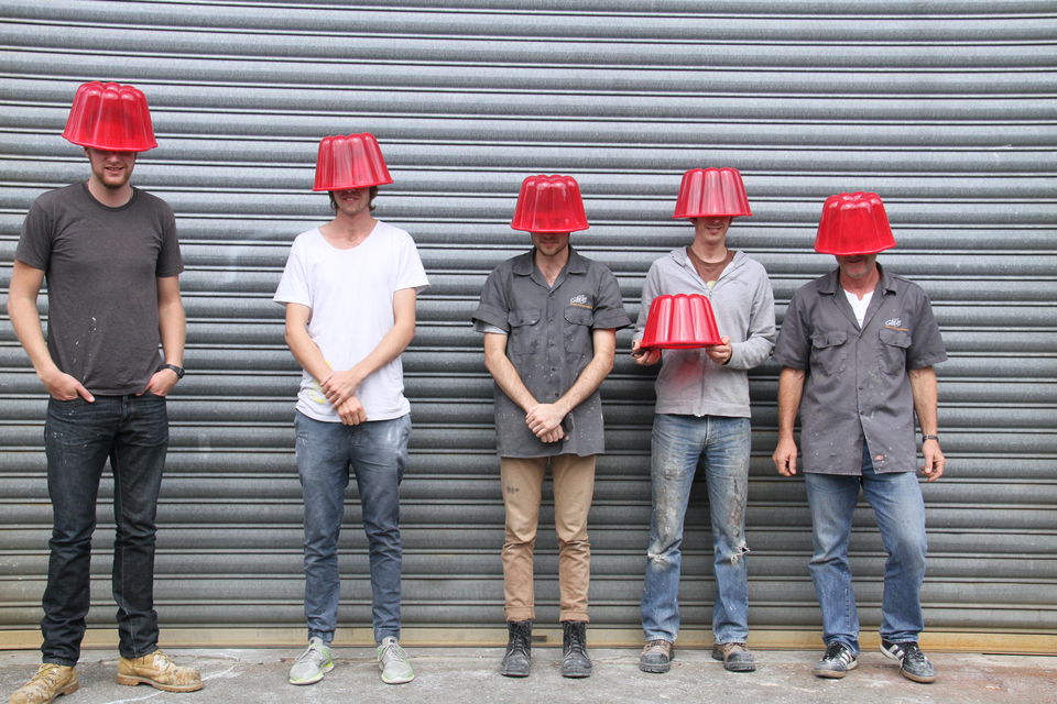 Human Dynamo's modelling the "jelly tips". - Whittakers chocolate model ...